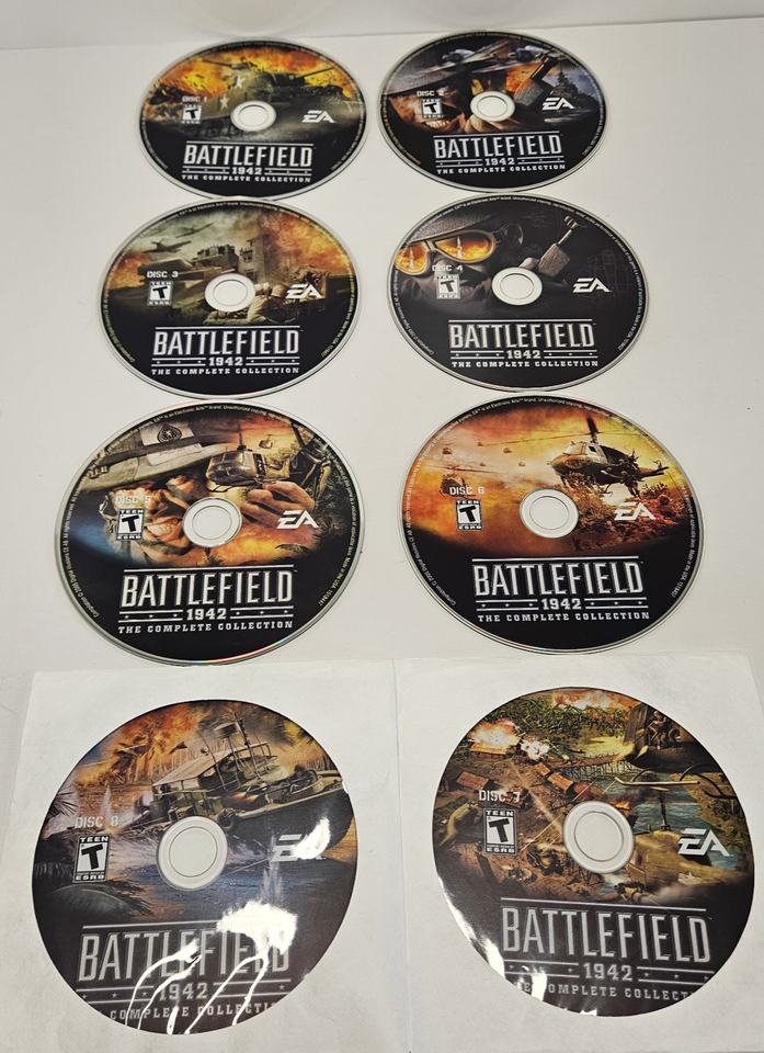 Battlefield 1942 The Complete Collection PC 2005 8 Game Disc Set Plus ...
