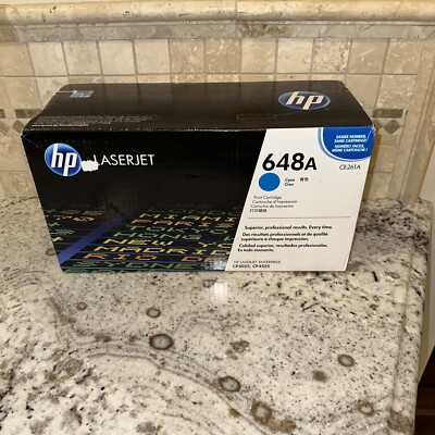 Genuine HP LaserJet 648A CE261A Cyan (Blue) Print Cartridge Toner ...