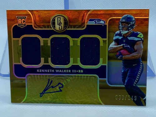 2022 Panini Gold Standard Kenneth Walker III RC Triple Patch Auto /149 ...