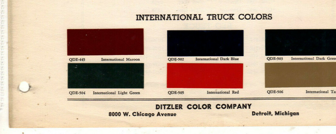 International Trucks Paint Code Chart 1930 Ad International Harvester
