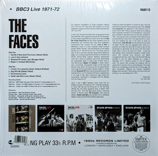 Faces (3) - Faces Live (BBC3 - Live 1971-1972) - ROCK *SEALED ...
