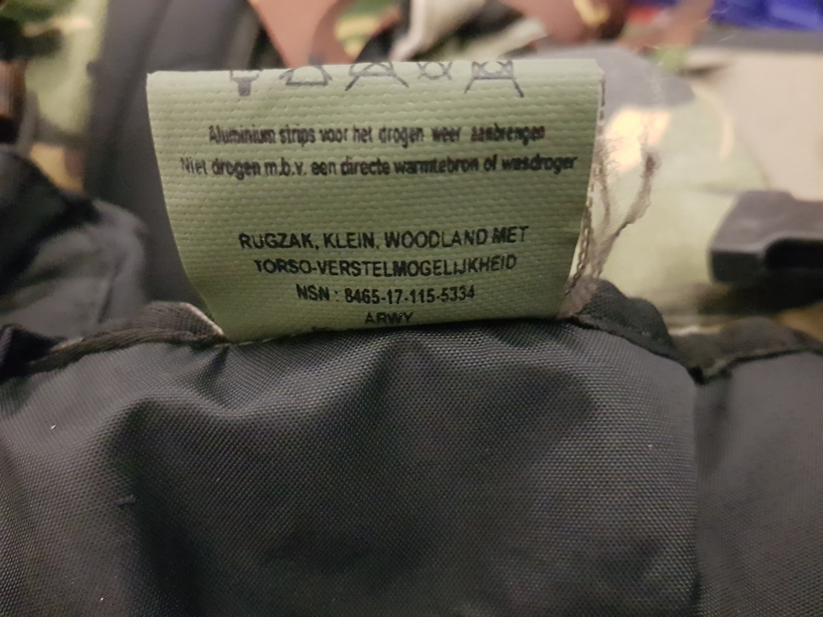 Original Dutch Netherlands Army Issue Woodland DPM Camo Ruck Sack Bag ...