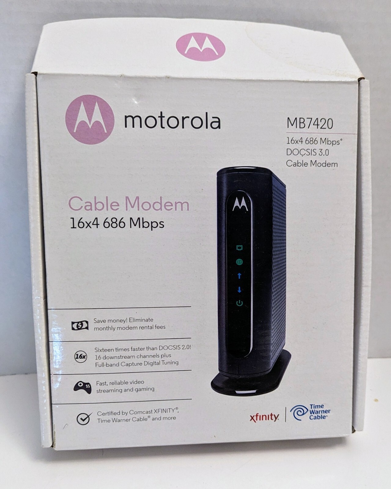 MOTOROLA 16x4 Cable Modem MB7420 / 686 Mbps DOCSIS 3.0 - Brand New Open ...