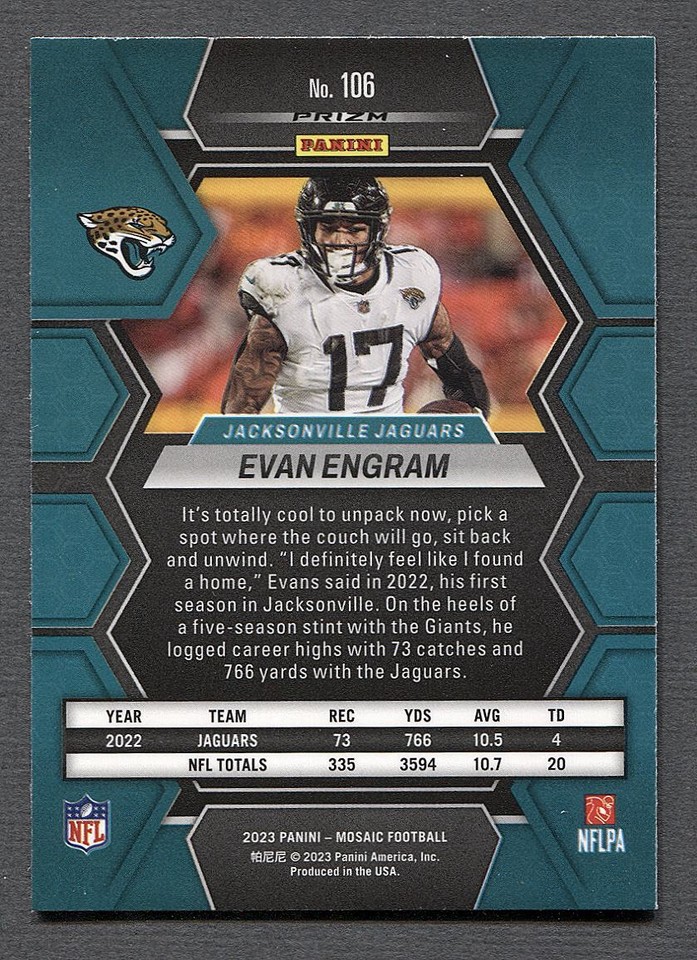 2023 Panini Mosaic Reactive Blue Mosaic #106 Evan Engram | eBay