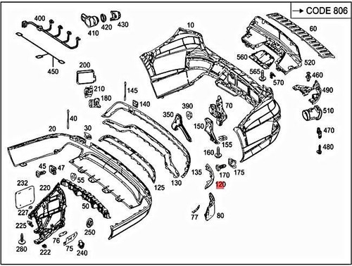 Genuine MERCEDES X222 A217 C217 C292 W166 W447 Reflecting emitter ...