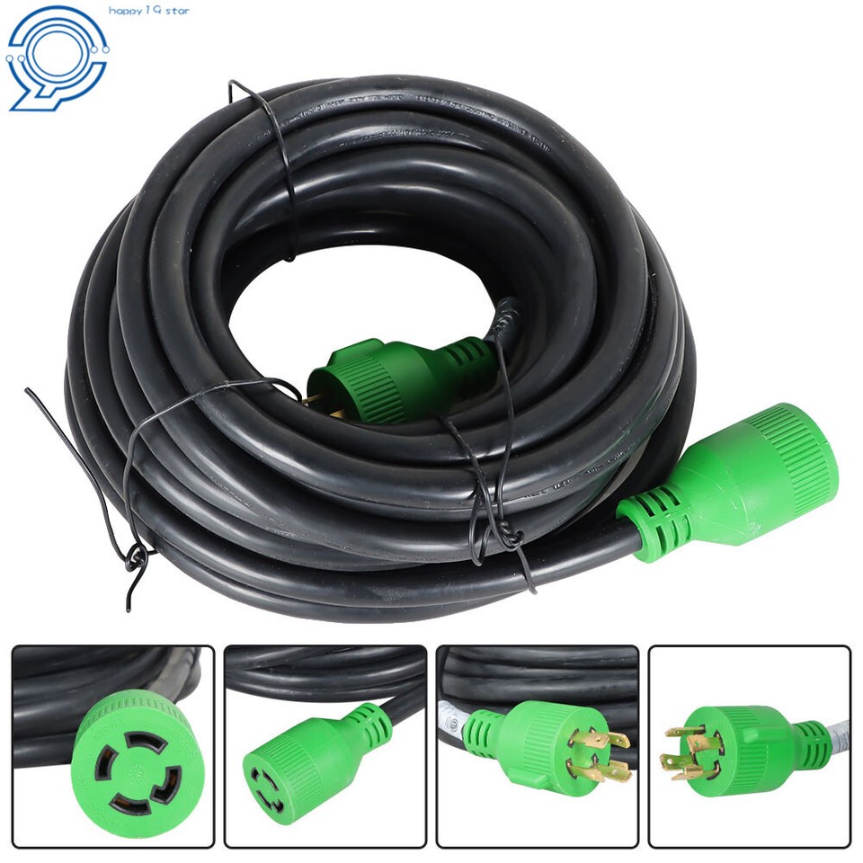 Generator Extension Cord 30A 50FT NEMA L14-30 10AWG 4 Prong Copper Wire ...