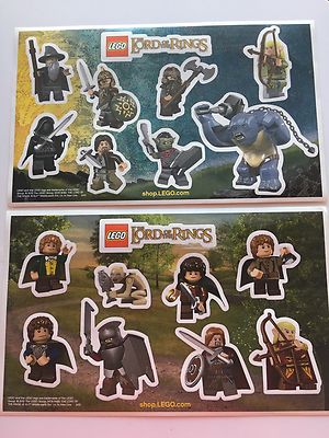 *RARE* 2012 LEGO Store LOTR Hobbit Promotional Sticker Sheets A and B ...