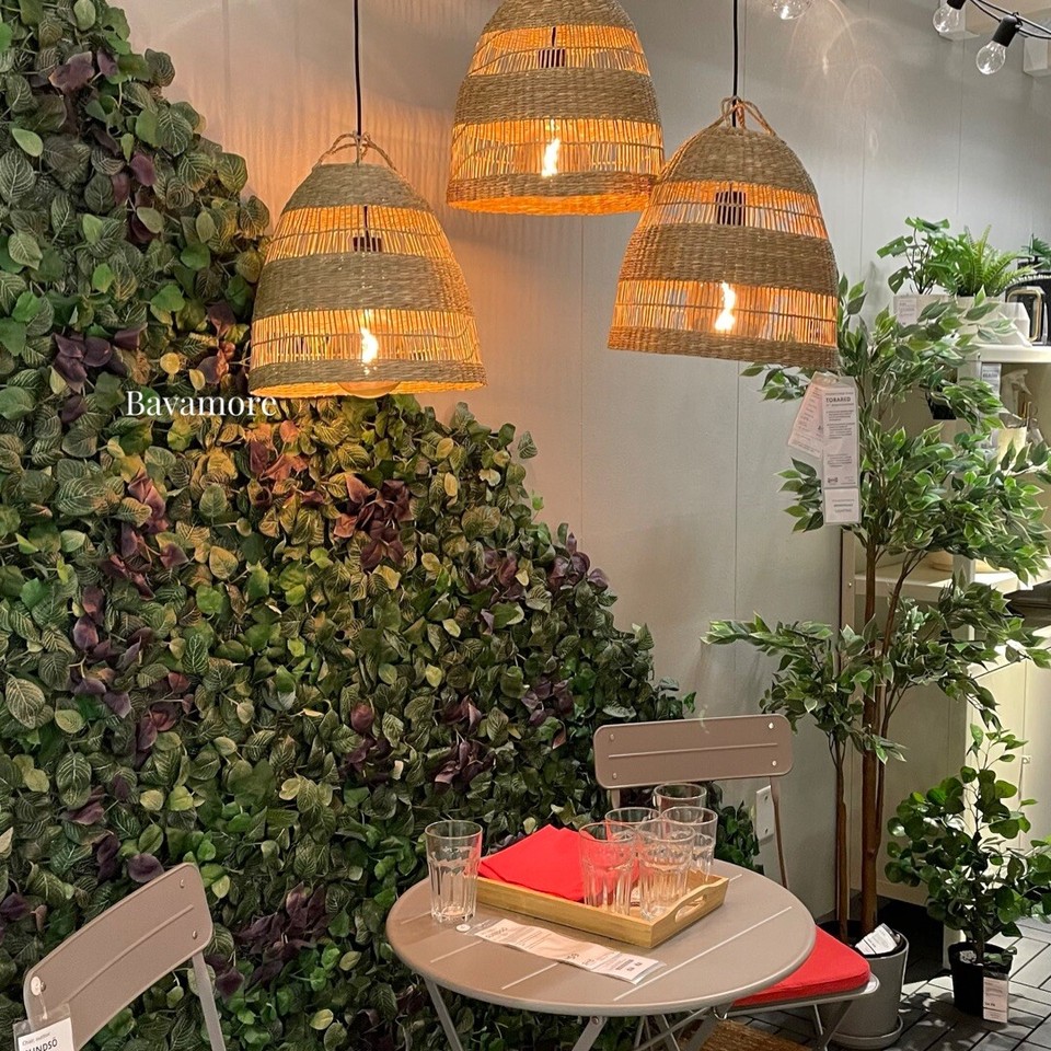 IKEA TORARED Pendant lamp shade, seagrass/outdoor handmade 14" BRAND ...