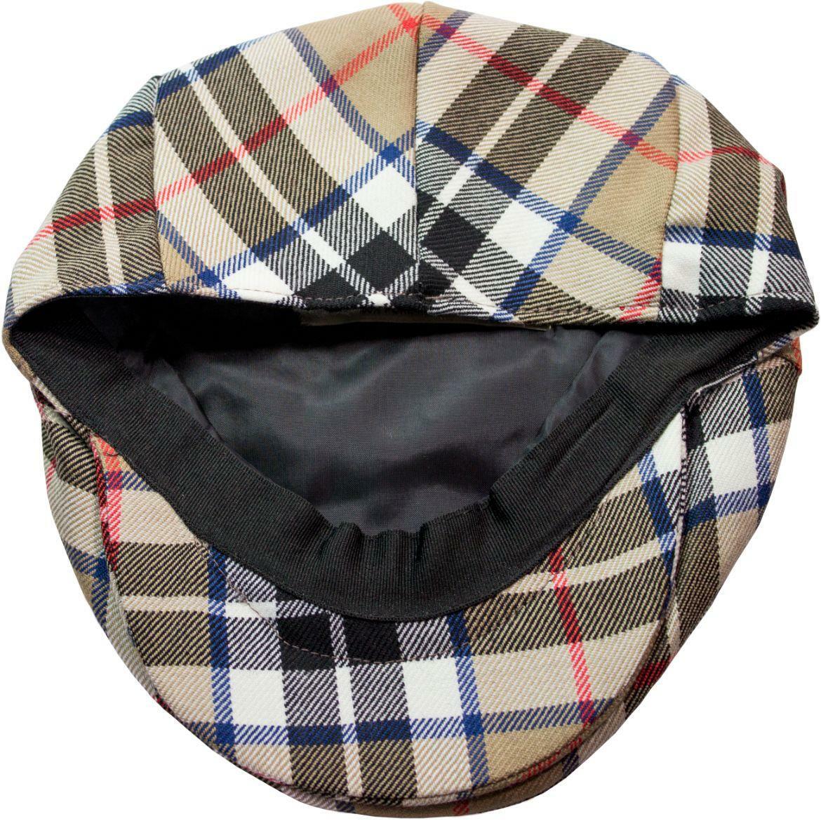 Flat Cap Mens Pure Wool Thomson Camel Modern Tartan Scottish Casual ...