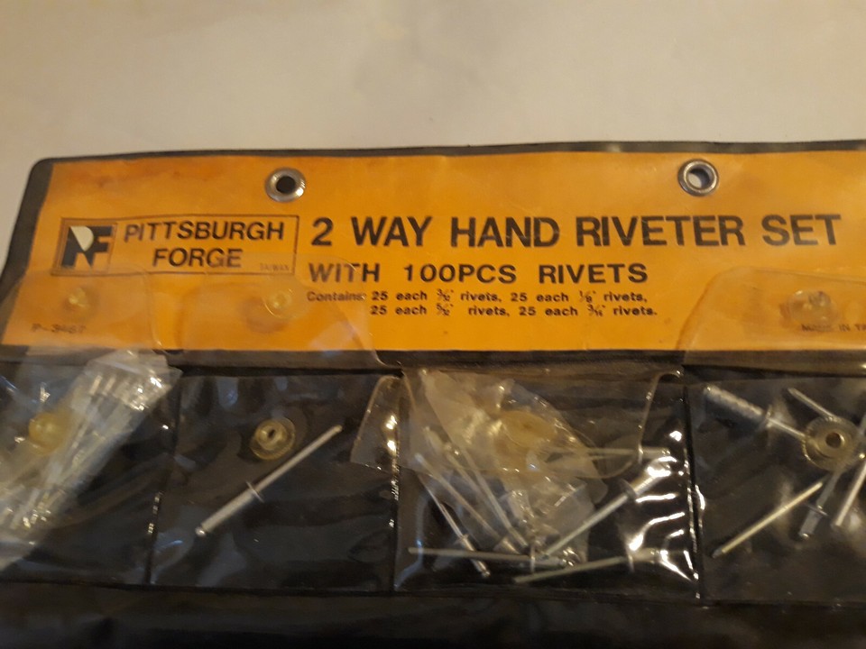 2 way hand riveter set used to Insert Pop Rivets/handles 4 different ...