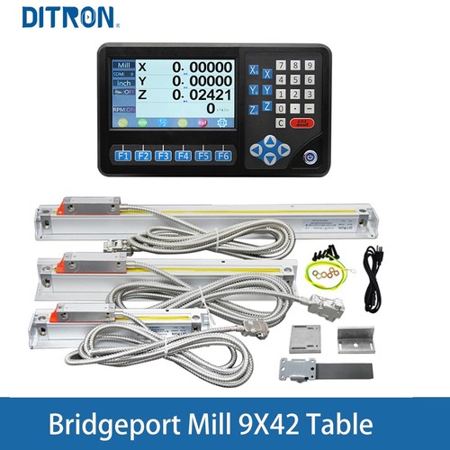 3Axis Digital Readout RPM DRO Meter 3 Pcs Linear scale for Bridgeport ...