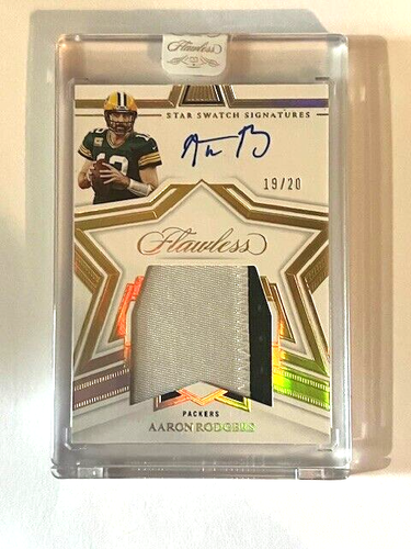2023 Flawless Aaron Rodgers Star Swatch Patch Auto /20 #SSS-AR Packers ...