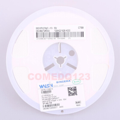 4000PCS/Reel 0603 2.7nF 50V X7R ±10% 0603B272K500CT Walsin Ceramic ...