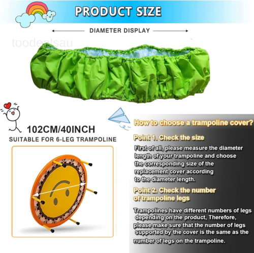 Trampoline Spring Cover 40 Inch Replacement Safety Pad for Mini Green ...