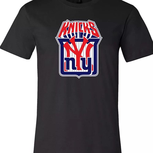 New York Yankees Knicks Rangers MASH UP logo shirt | eBay