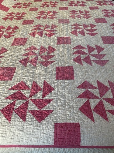 Antique Handmade Shoo Fly Pinwheel Patchwork Quilt 73” X 67 Excellent ...