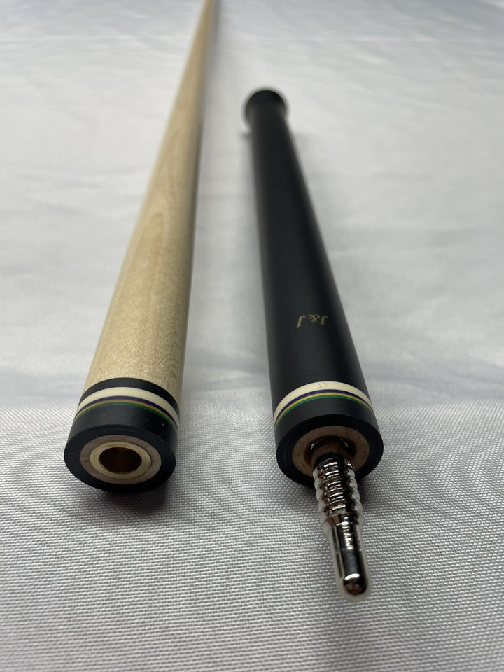 J&J Jump Cue With Metal Ferrule Phenolic Tip Colored Ringwork | eBay