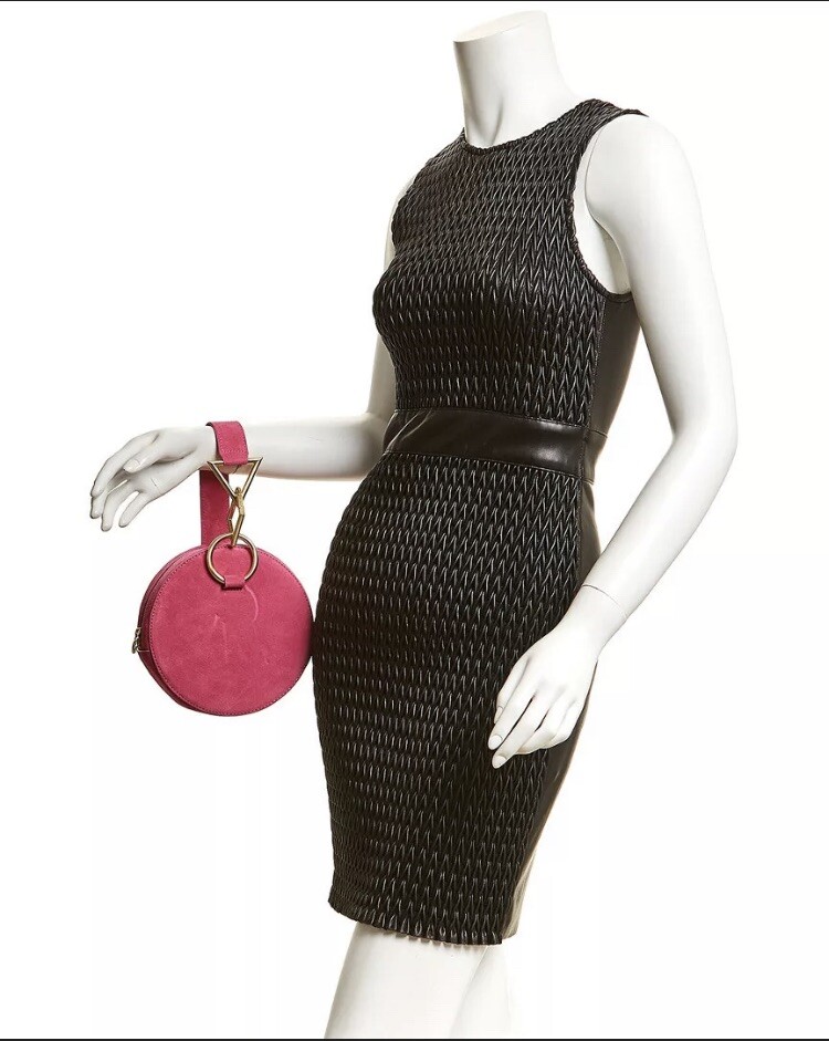 Tara Zadeh Azar Leather Clutch Fuchsia Retail $570 Made In Spain | eBay