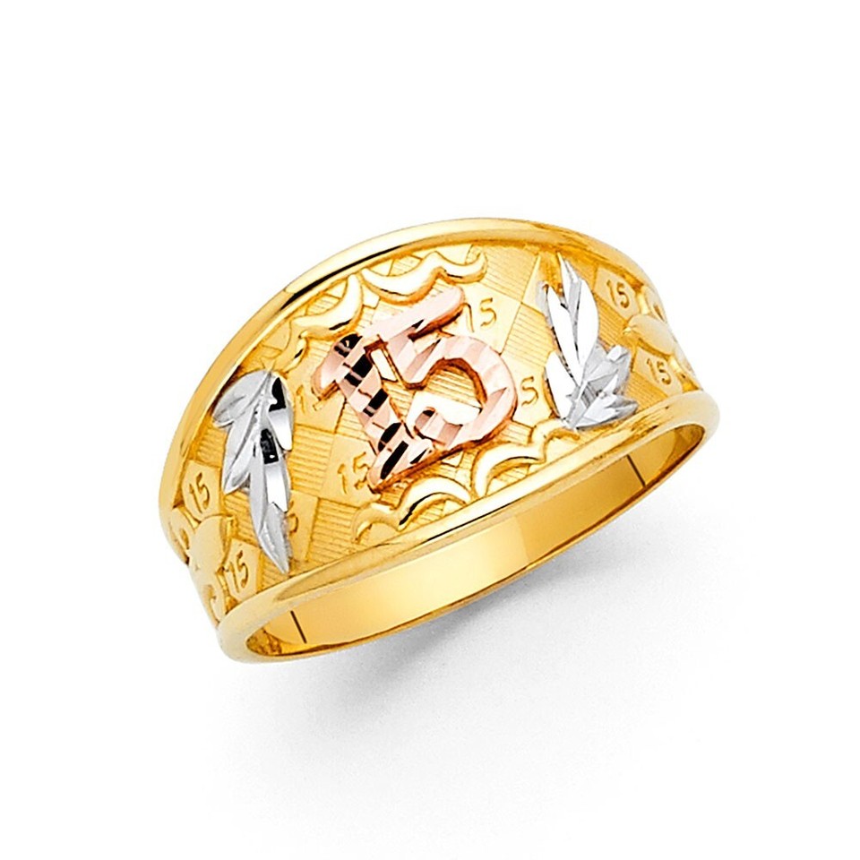 GOLD - 14K Tri Color Gold 15 Years Ring | eBay