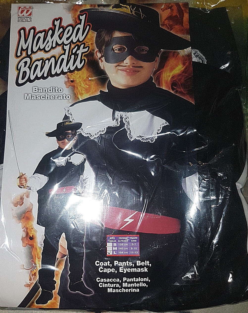 Zorro Masked Bandit - Dress Gown Carnival for Child 11-13 Ages 62 3 ...