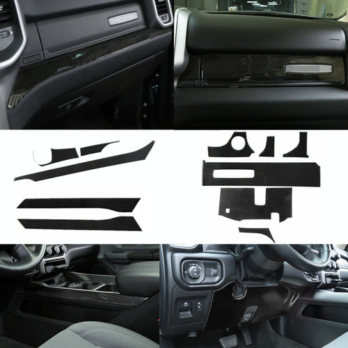 Carbon Fiber Dashboard Anti-kick Armrest Side Panel For Dodge Ram 1500 ...