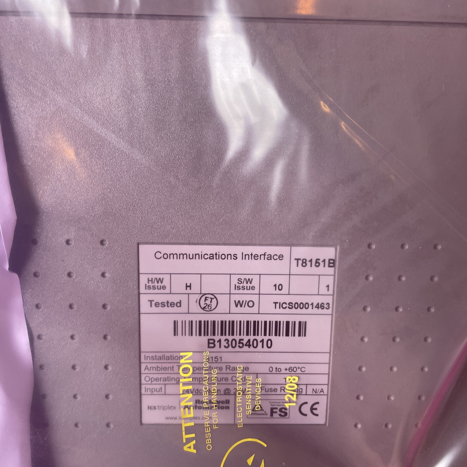 Rockwell Automation Ics Triplex T8151B Communications Interface Module ...