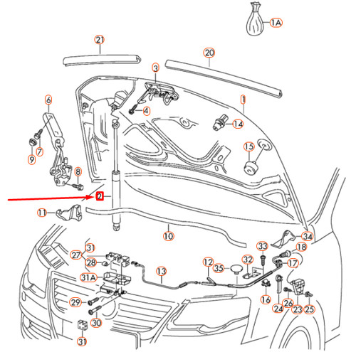 VOLKSWAGEN VW PASSAT B6 2005-2010 BONNET STRUT GENUINE 3C0 823 359A for ...