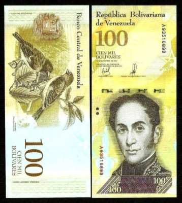 Venezuela 100000 Bolivars x 100 Pcs 2017 *A* Prefix Rare BUNDLE UNC VEF ...