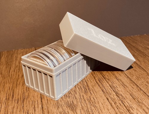 silver storage box/holder holds 1oz silver coins/rounds in capsules ...