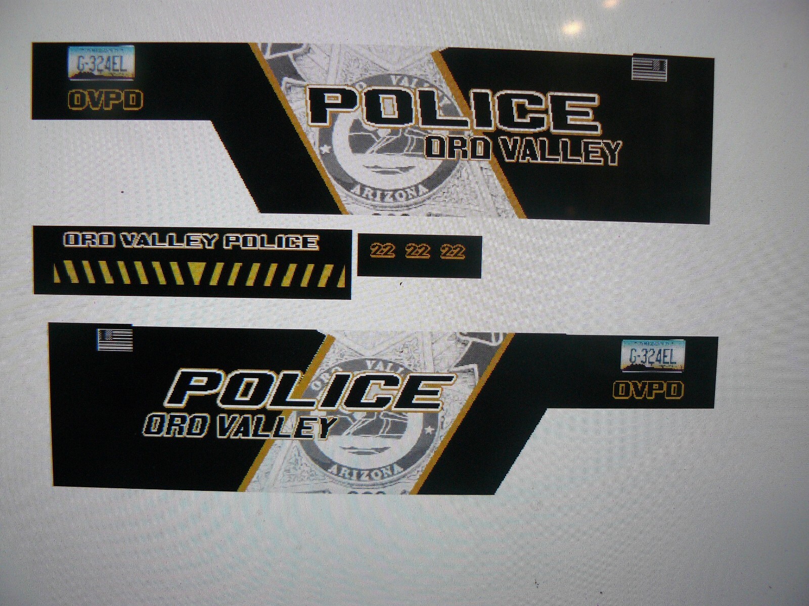 Oro Valley Arizona Police SUV Decals 1:64 two for one money | eBay
