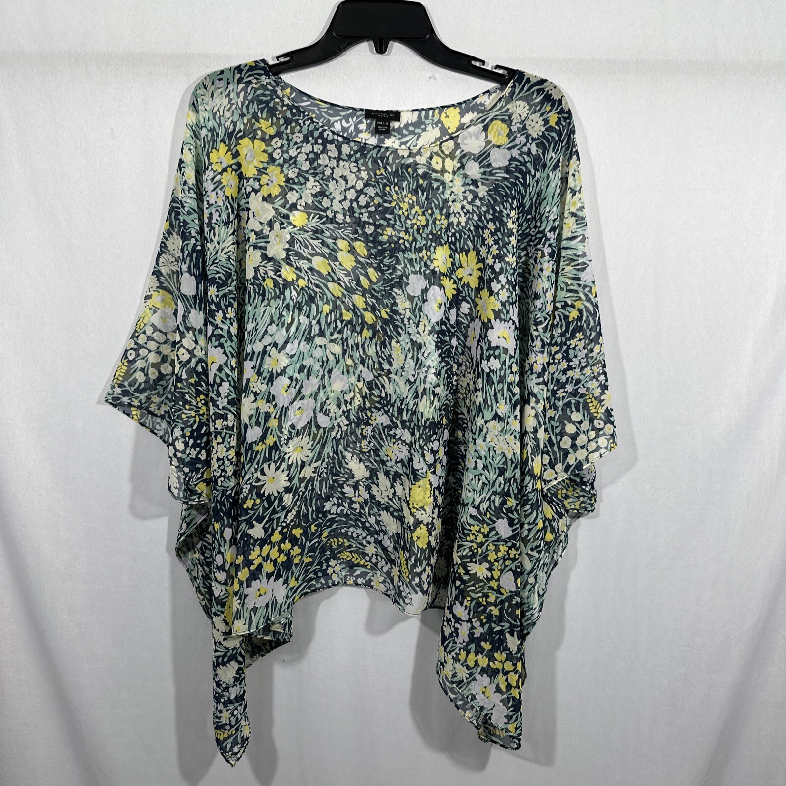 Ann Taylor Factory [ O/S One Size ] Overlay Abstract Print Poncho ...