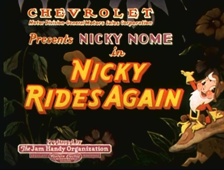 Chevrolet Cartoons Animation Nicky Nome Vintage 1930s Films Advertising ...