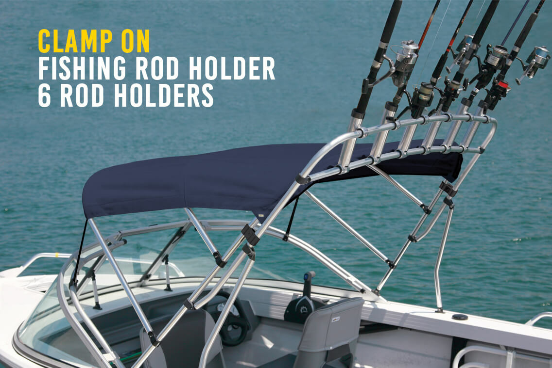 Clamp on Fishing Rod Holder/Rocket Launcher 6 Rod Holders - Max width 1 ...