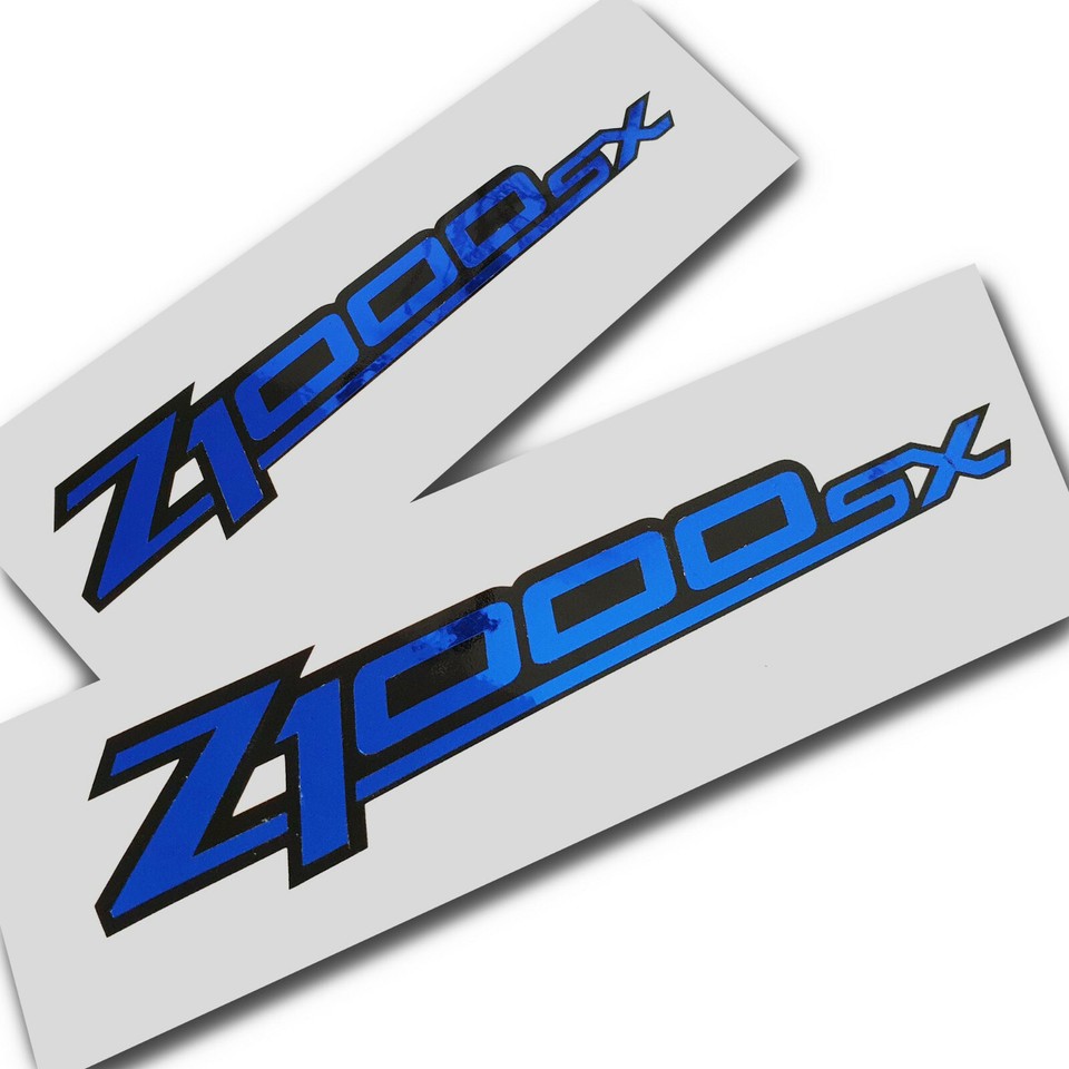 Z1000SX Z 1000 SX blue chrome on black stickers decals graphics x 2 170 ...