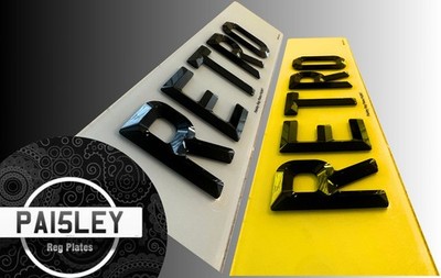 PREMIUM RETRO | BEVEL NUMBER PLATES | 100% ROAD | MOT LEGAL | eBay UK