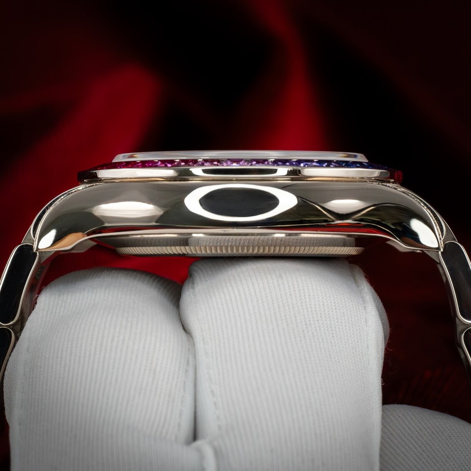 Rolex Cosmograph Daytona White Gold Rainbow Diamonds 116599RBOW Box ...