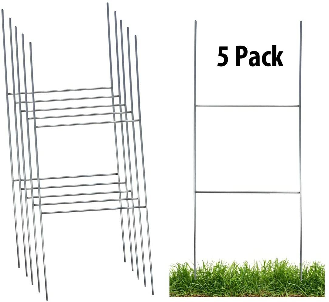 Wire Yard Sign Stake Frames Goal Post Stand, 30" Heavy Duty Yard