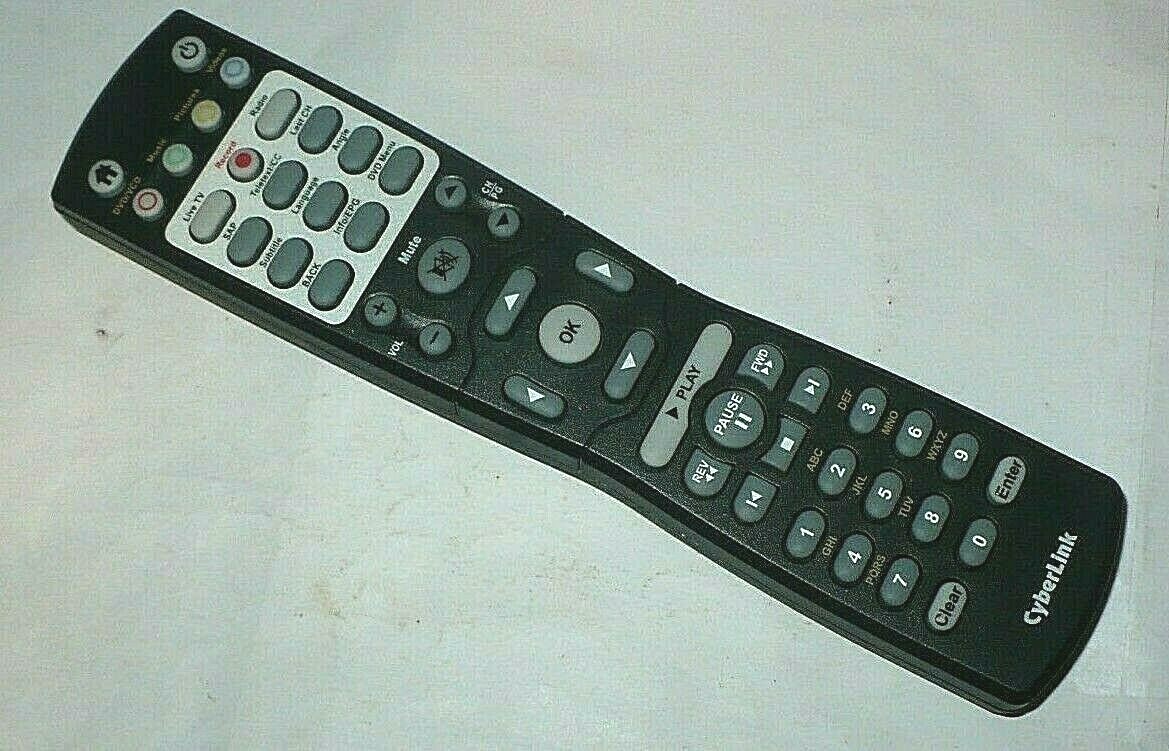 GENUINE - CYBERLINK BLACK REMOTE CONTROL - REMOTE CONTROL - TESTED - DD ...