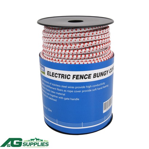 8mm X 50M Electric Fence Bungee Bungy Cord Poly Rope Gate Wire 6 S ...