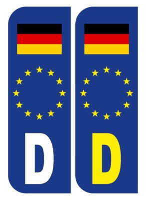2 x GERMAN Euro Car Number Plate vinyl stickers | eBay