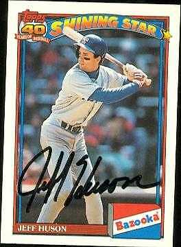 Jeff Huson autographed Baseball Card (Texas Rangers) 1991 Topps Bazooka ...