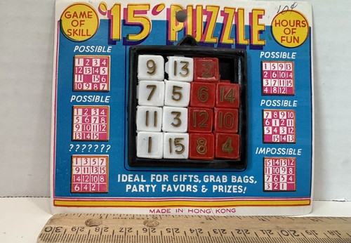 Vintage Dime Store Fifteen 15 Slide Puzzle on Original Card Made in ...