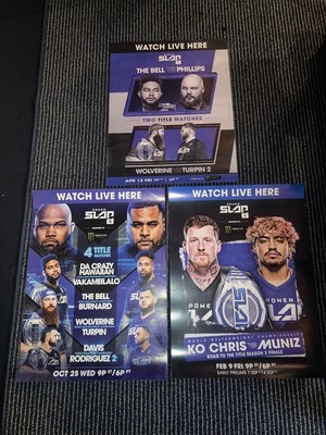 New POWER SLAP Poster Lot 5,6,7 Official Fight Wolverine KO Chris ...