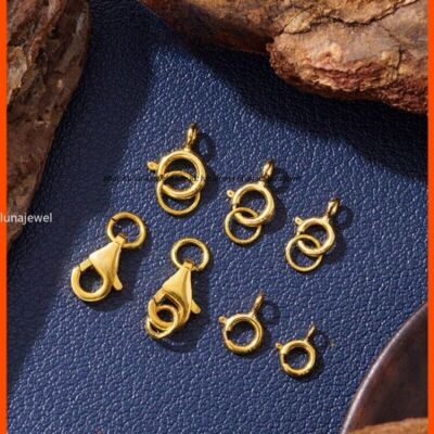 1 Pcs Pure 18K AU750 Yellow Gold Locking Charm Holder Clasp DIY | eBay