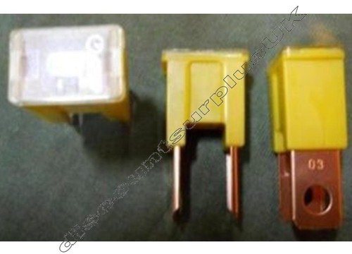 JCASE JAPANESE SLOW BLOW Male FUSE 60 AMP YELLOW Large Fuse 46mm X 15mm ...