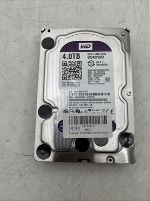 Western Digital WD40PURX-64GVNY0 4TB 3.5" 64MB SATA III 5400RPM HDD | eBay