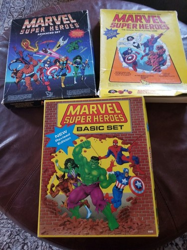 Marvel Superheroes Advanced Basic rpg TSR box set lot | eBay