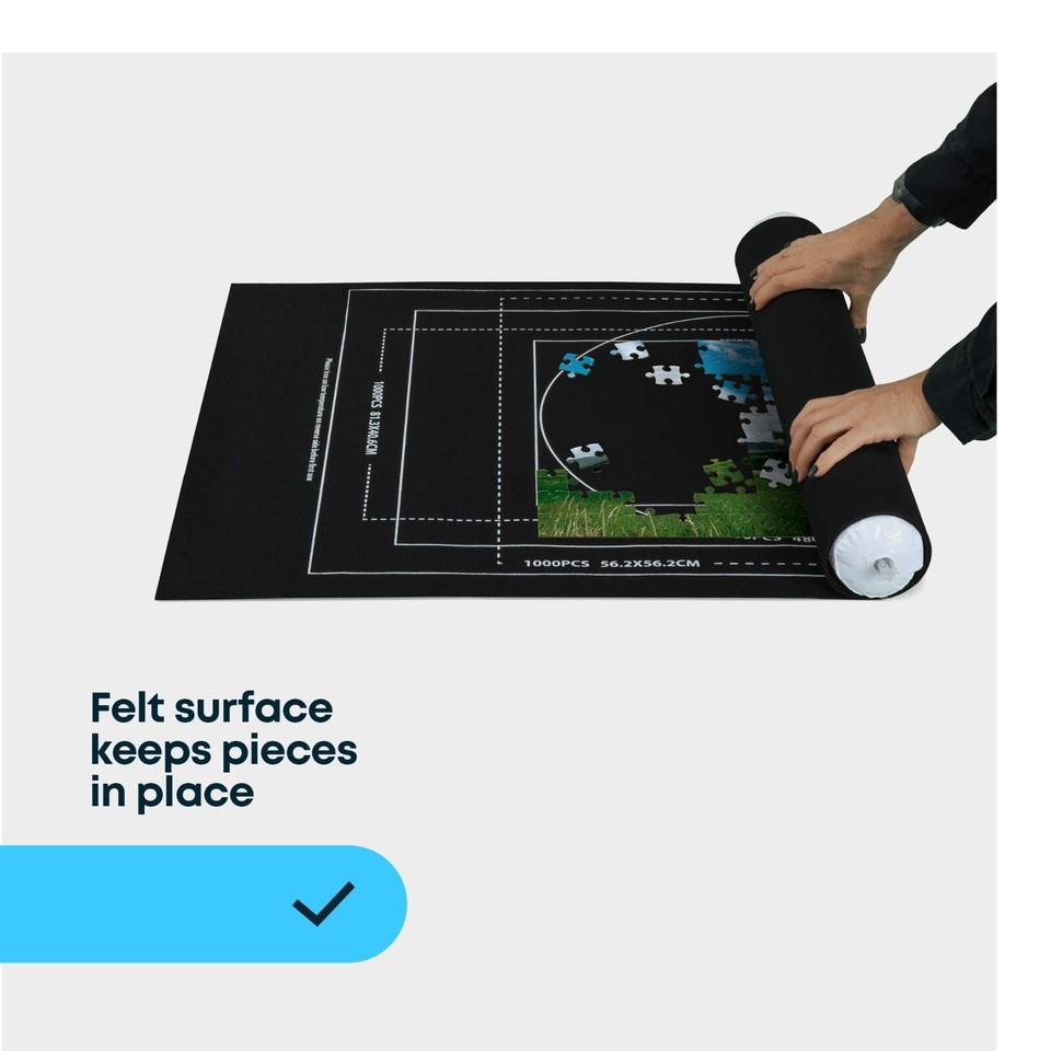 FiNeWaY Portable Jigsaw Puzzle Mat w/ Inflatable Tube Straps & Carry ...