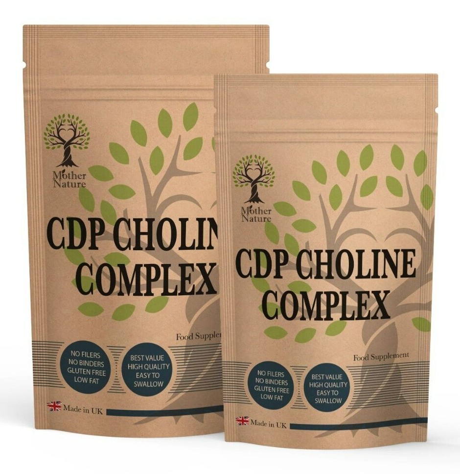 CDP Choline Complex 600mg Capsules Natural Citicoline Powder UK ...