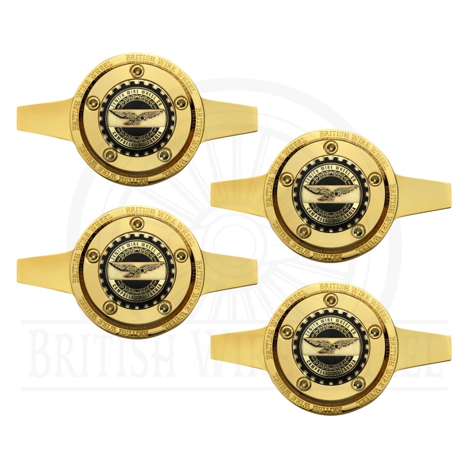 Gold KO Spinner Caps with Zenith Gold & Black Wire Wheel Chip Emblems ...